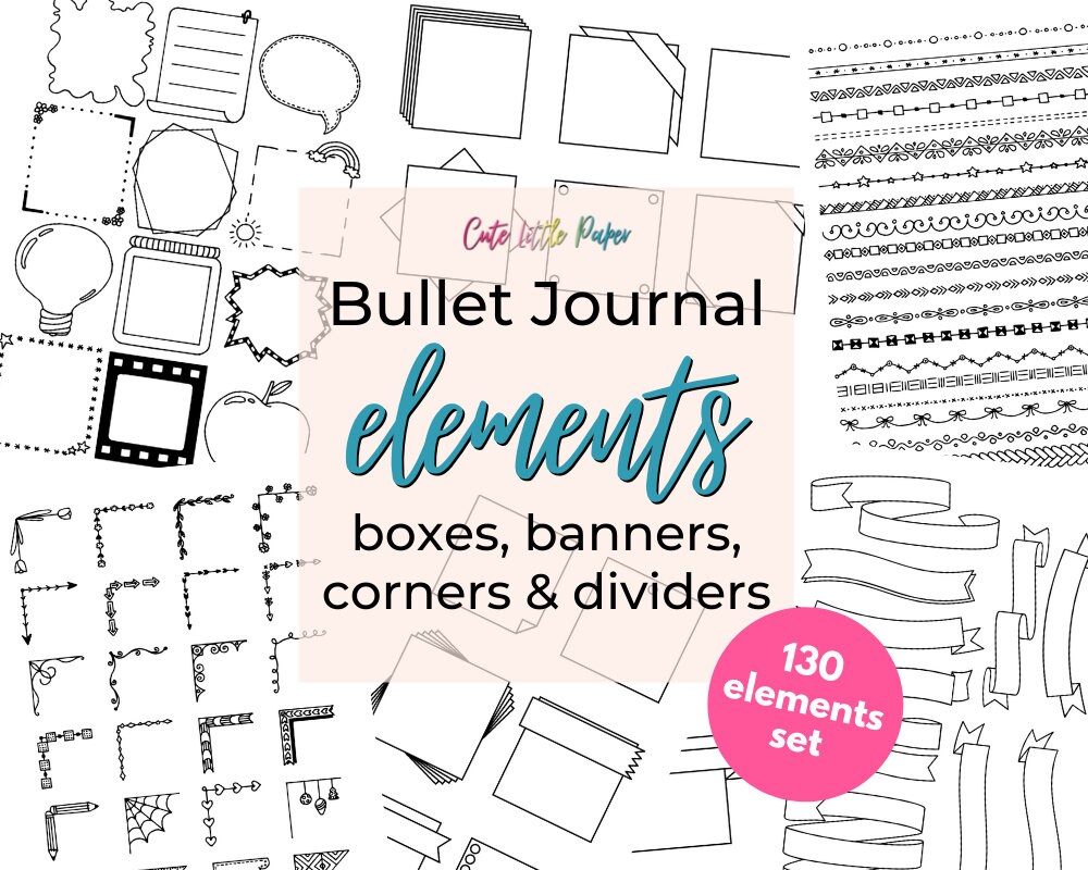 Bullet Journal Banners, Headers, Ribbons, Dividers & Boxes Stickers ...