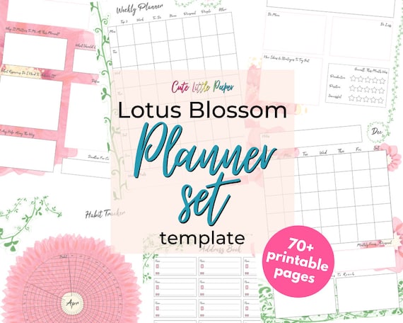 Blossom Planner Set Printable Planner Bundle 74 Undated - Etsy