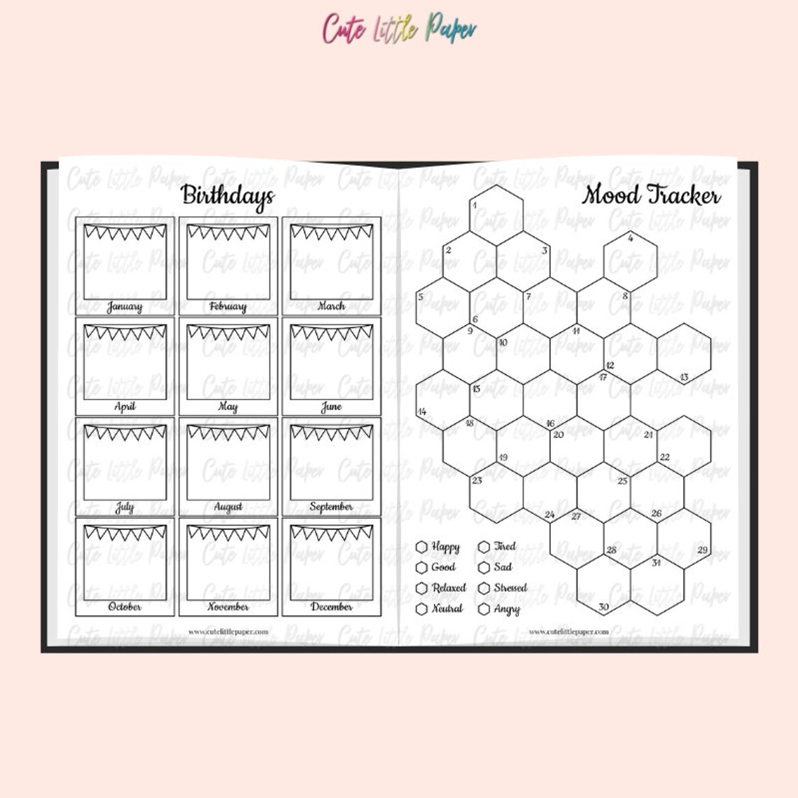 Bullet Journal Starter Set Bullet Journal Pages Printable - Etsy
