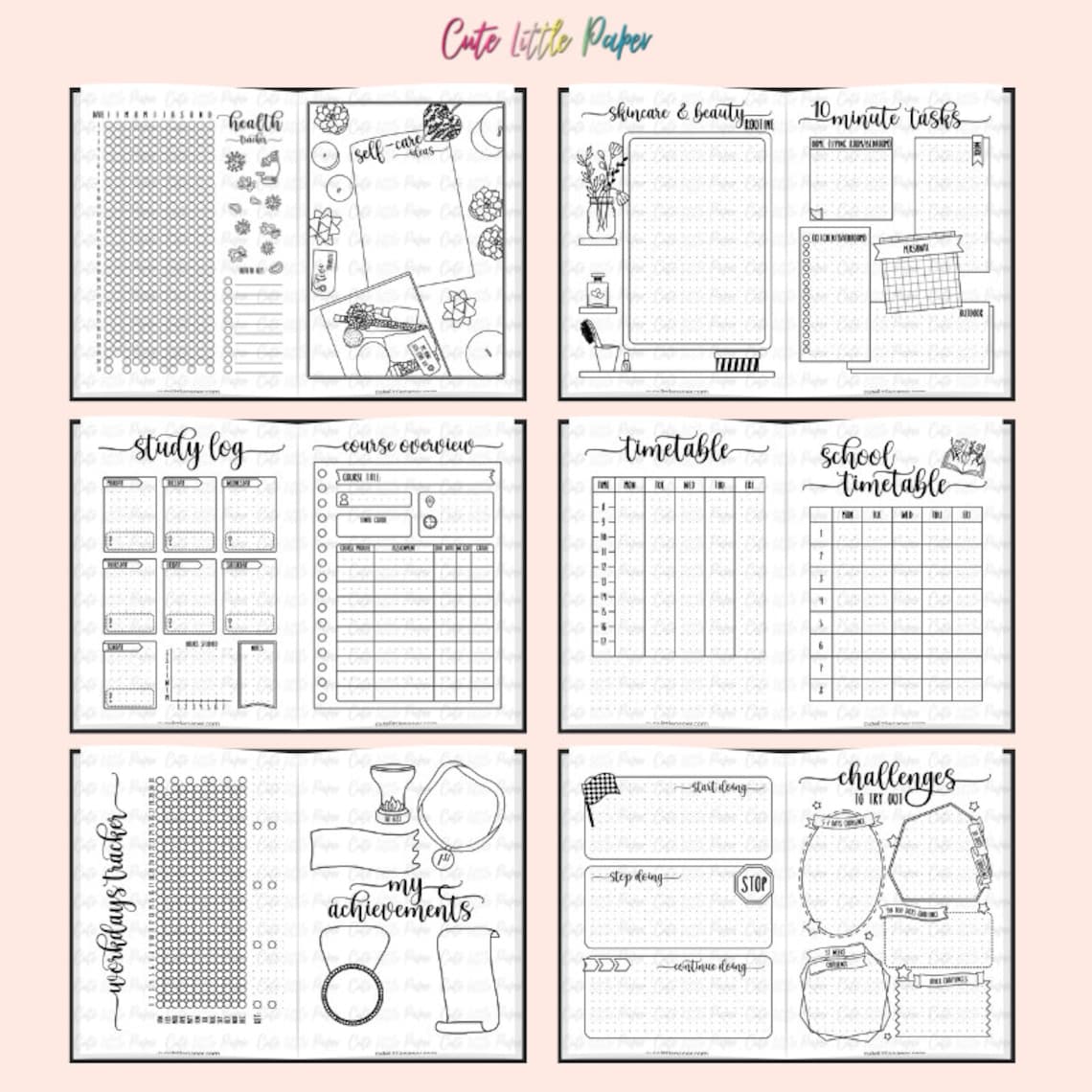 Ultimate Bullet Journal Template Pages. 130 Undated Printable - Etsy