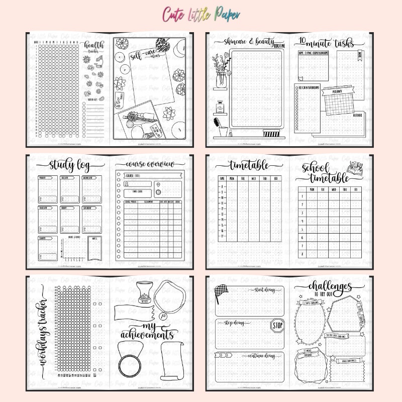 Ultimate Bullet Journal Template Pages. 130 Undated Printable Bujo ...