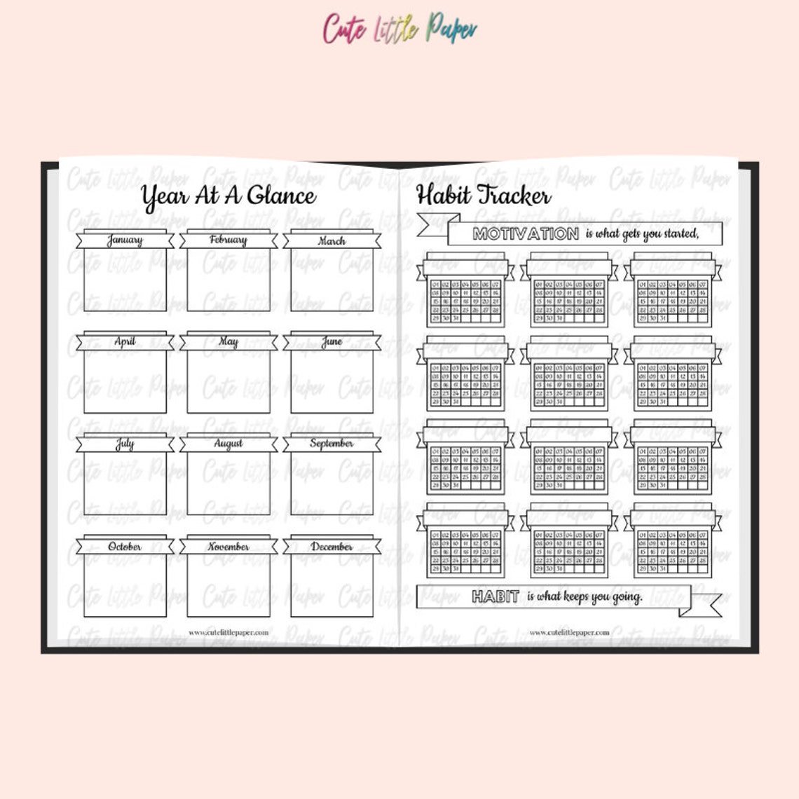 Bullet Journal Starter Set Bullet Journal Pages Printable - Etsy