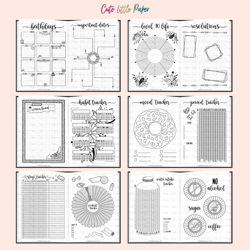 Ultimate Bullet Journal Template Pages. 130 Undated Printable Bujo ...