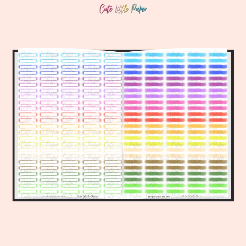 Color Coding Pastel Stickers Bundle Printable Functional Mix Stickers ...