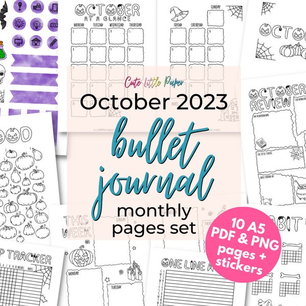 October Journal Stickers - Etsy