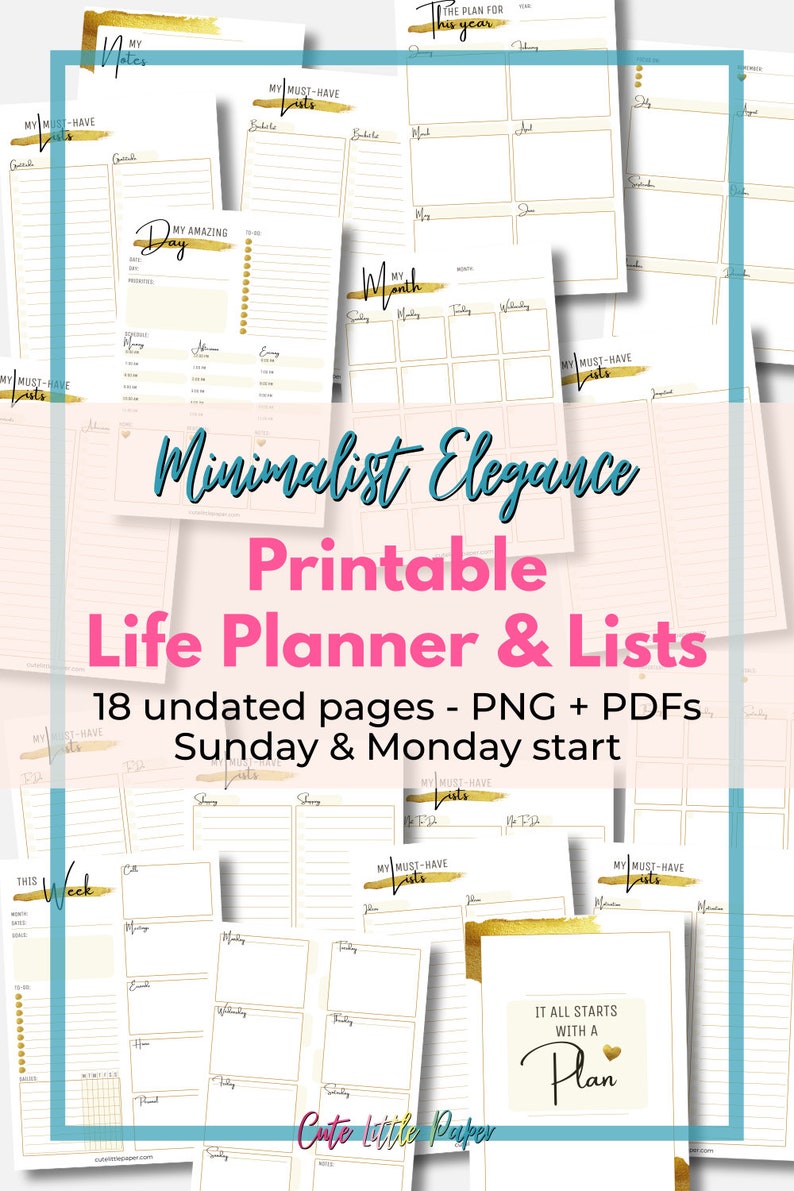 Printable Life Planner. Daily Weekly Monthly Planner Pages - Etsy