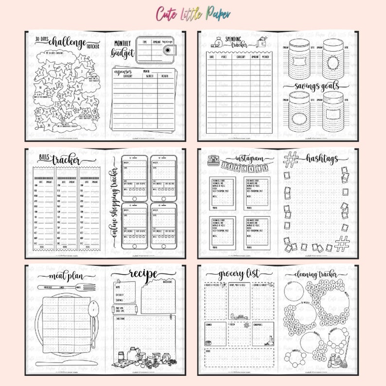 Ultimate Bullet Journal Template Pages. 130 Undated Printable - Etsy
