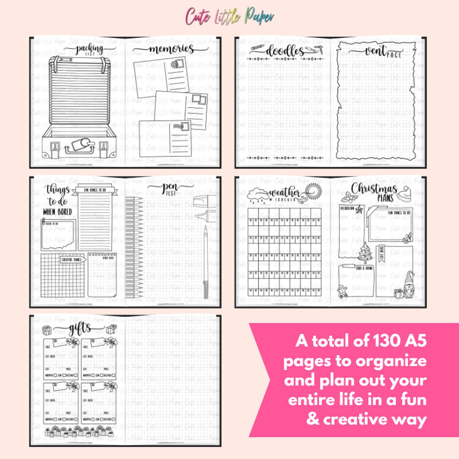 Ultimate Bullet Journal Template Pages. 130 Undated Printable - Etsy