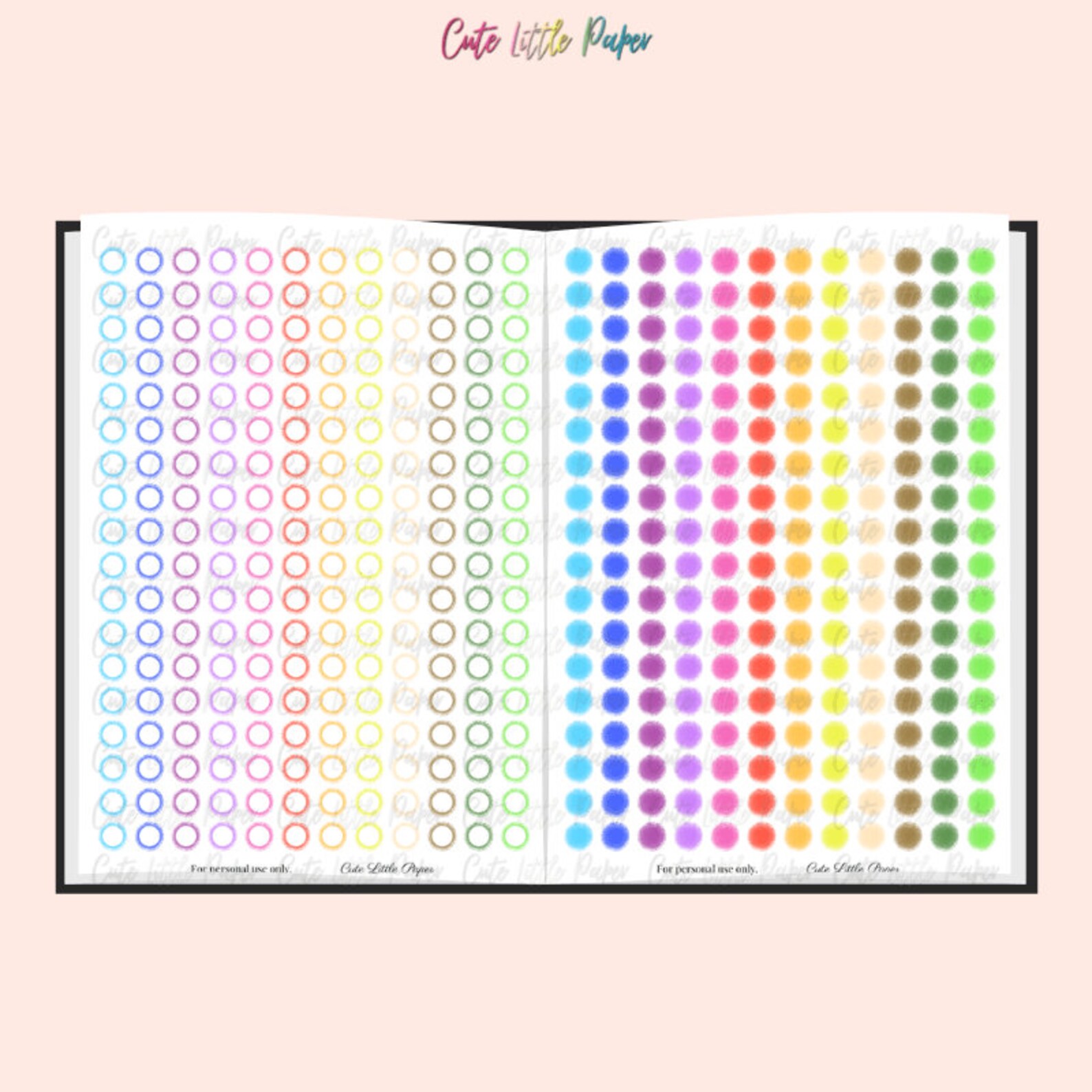 Color Coding Pastel Stickers Bundle Printable Functional Mix Stickers ...