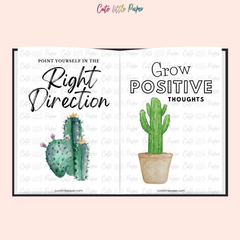 15 Cactus Inspirational Quotes Printable Planner Divider Pages ...