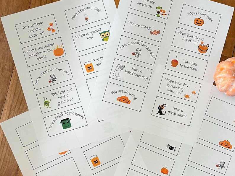PRINTABLE Lunchbox Halloween Notes Fall Lunch Notes - Etsy