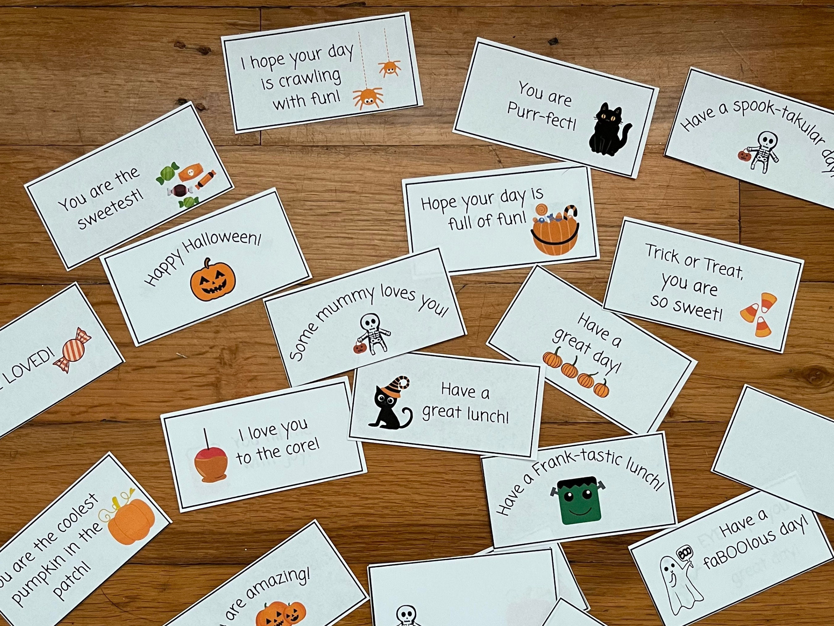 PRINTABLE Lunchbox Halloween Notes Fall Lunch Notes - Etsy