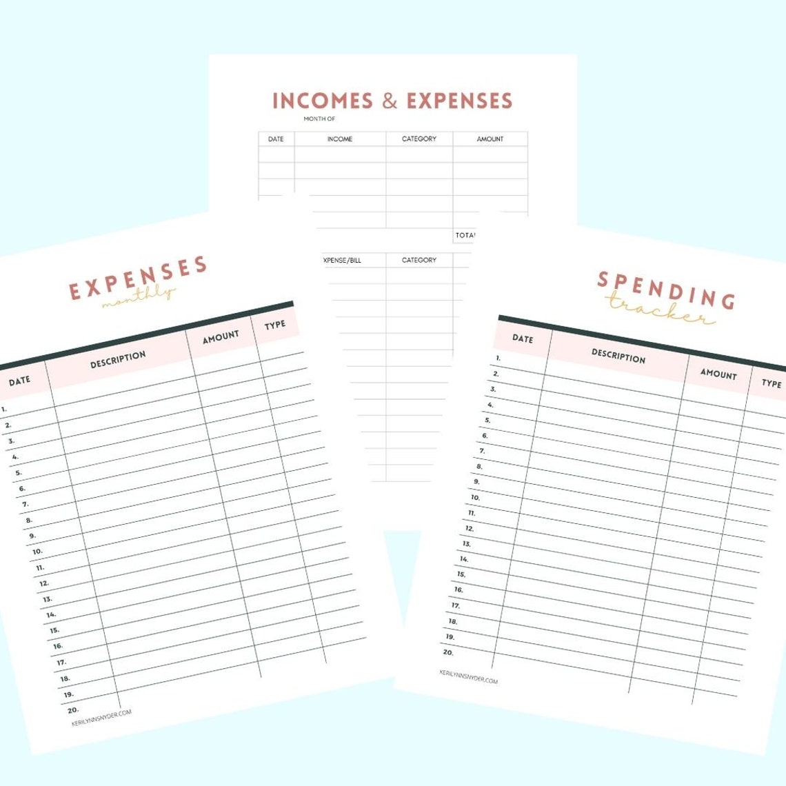 PRINTABLE Budget Printables, Finance Tracker, Spending Tracker, Monthly ...