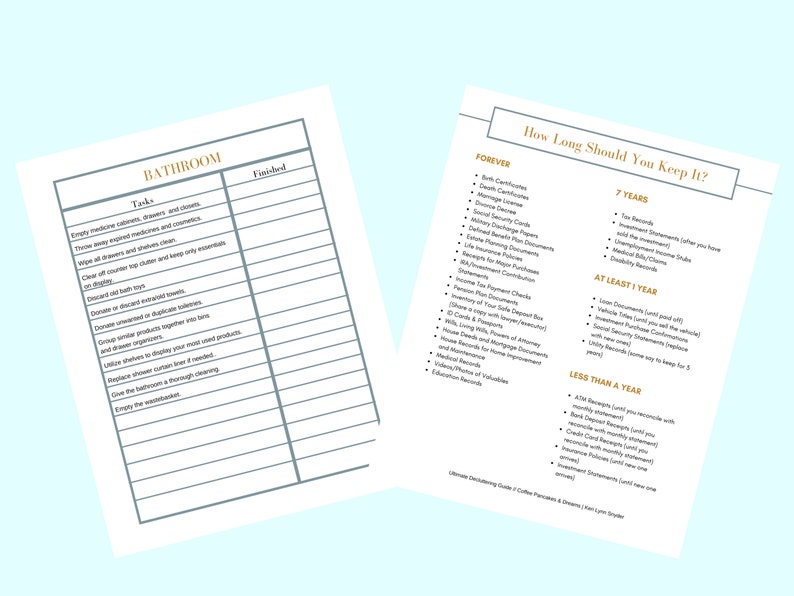 PRINTABLE Ultimate Decluttering Guide, Declutter Your Home Checklists ...