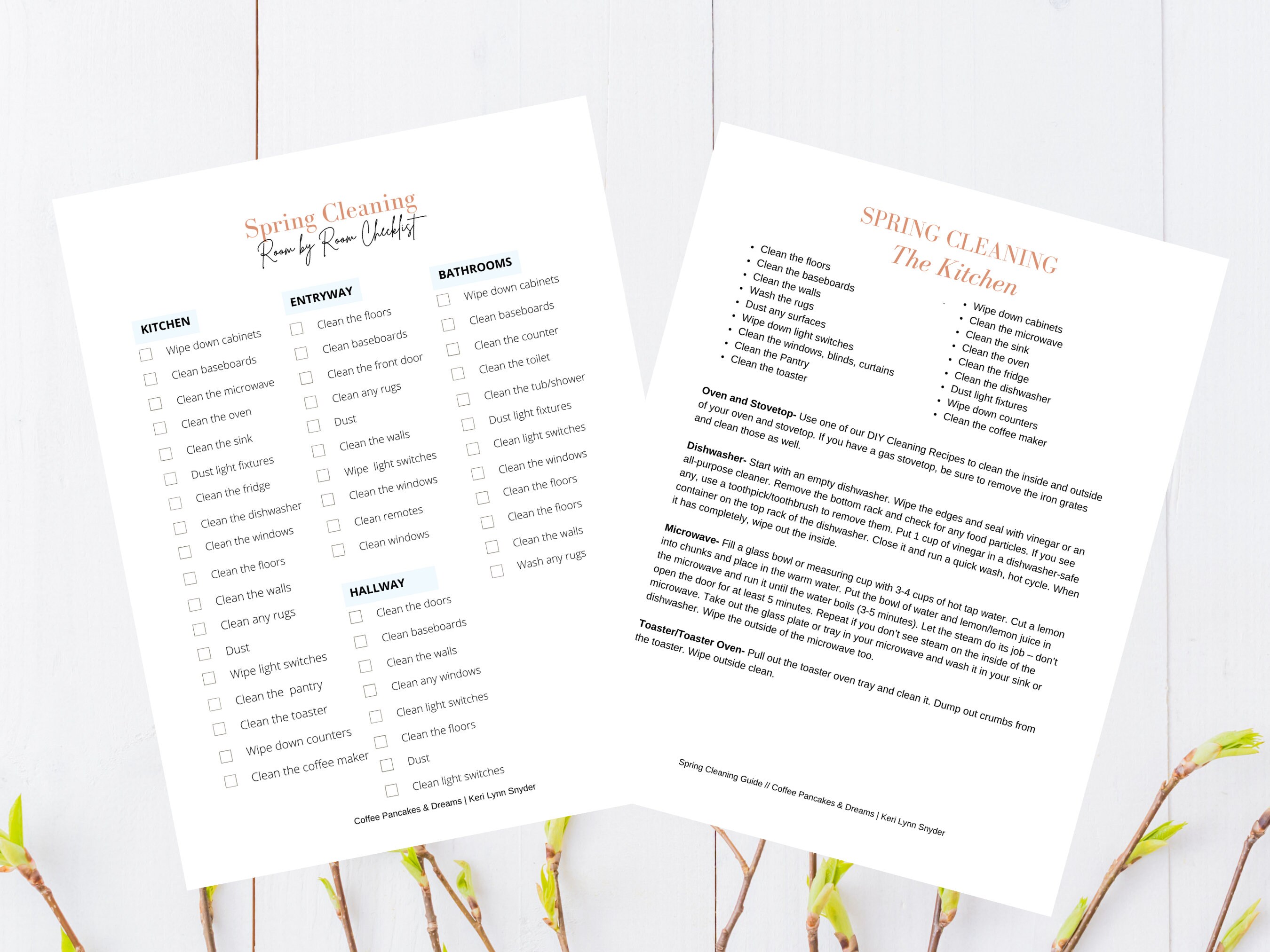 PRINTABLE Spring Cleaning Guide, Spring Cleaning Checklist, Spring ...