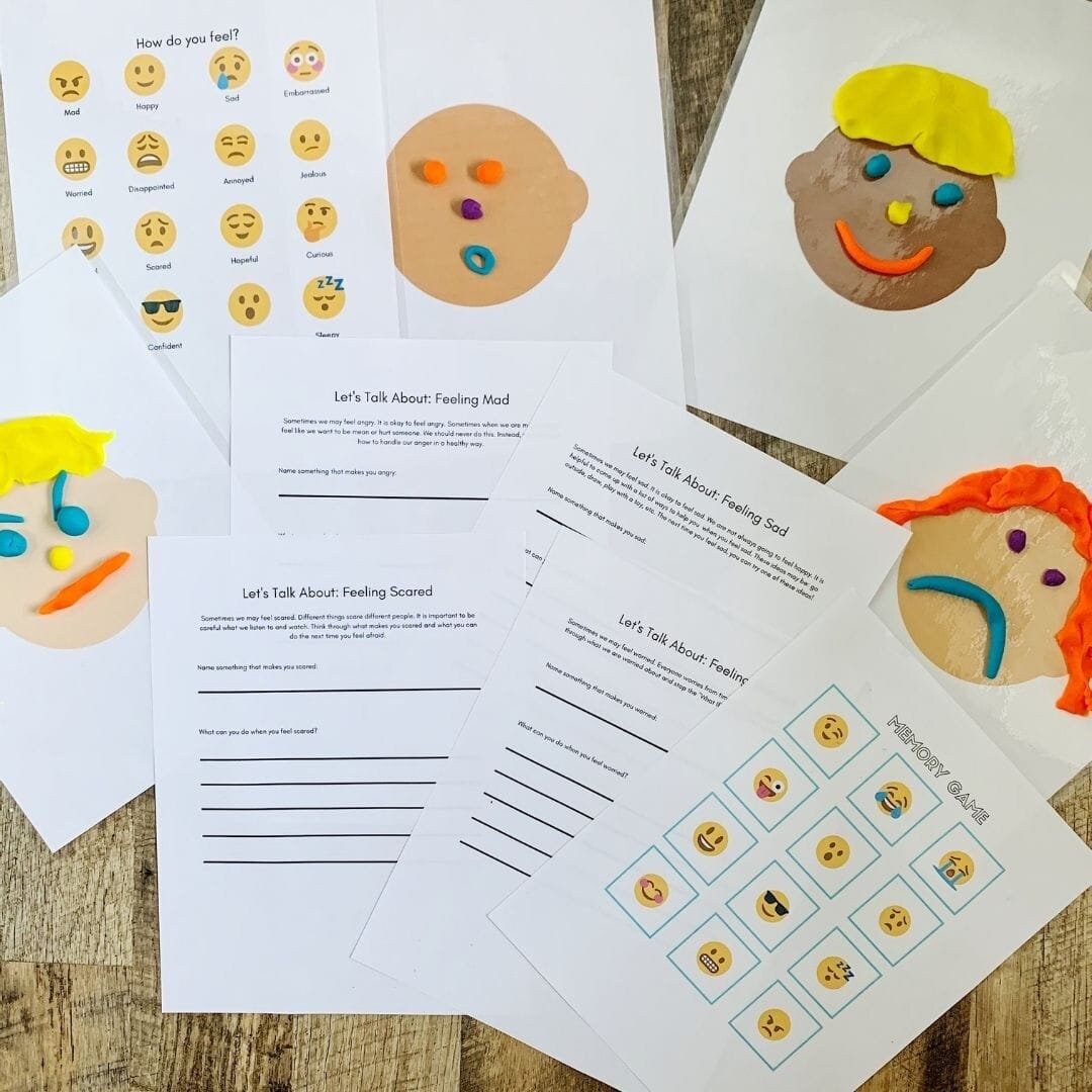 PRINTABLE Feelings and Emotions Playdough Mats, Playdough Activities ...