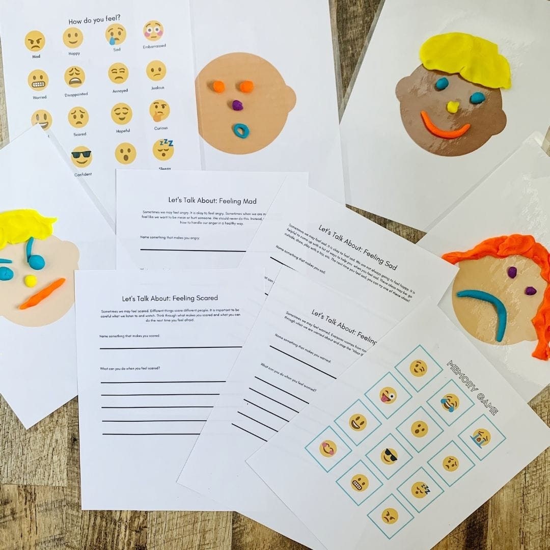PRINTABLE Feelings and Emotions Playdough Mats, Playdough Activities ...