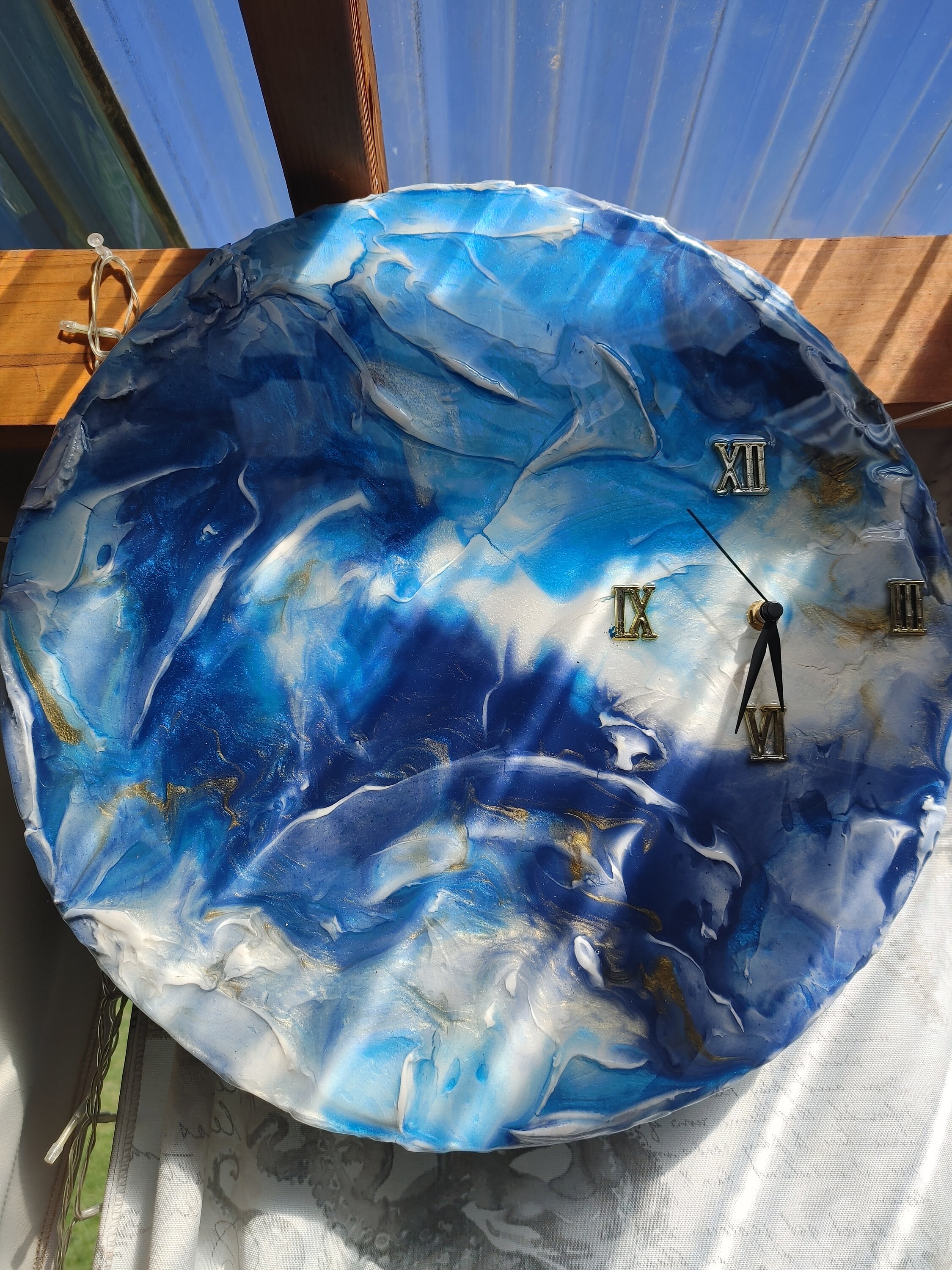 Blue Resin Clock - Etsy