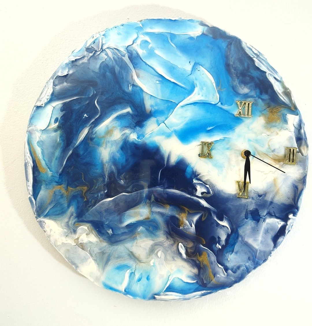 Blue Resin Clock - Etsy