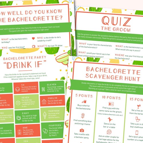 Final Fiesta Bachelorette Party Game Bundle Printable PDF | Etsy