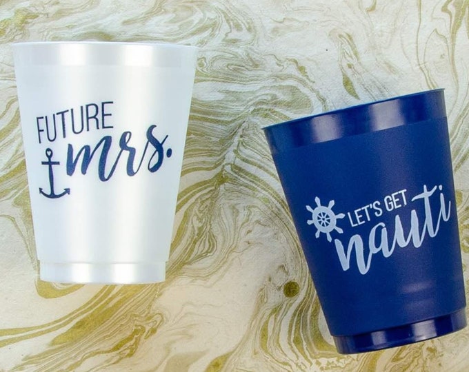 Nautical Bachelorette Party Cups 12 Pack 16 Oz Bridal - Etsy