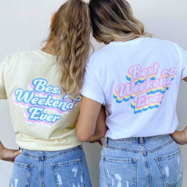 Best Weekend Ever Bachelorette Party Pocket Tees | Pastel Bridal Party ...