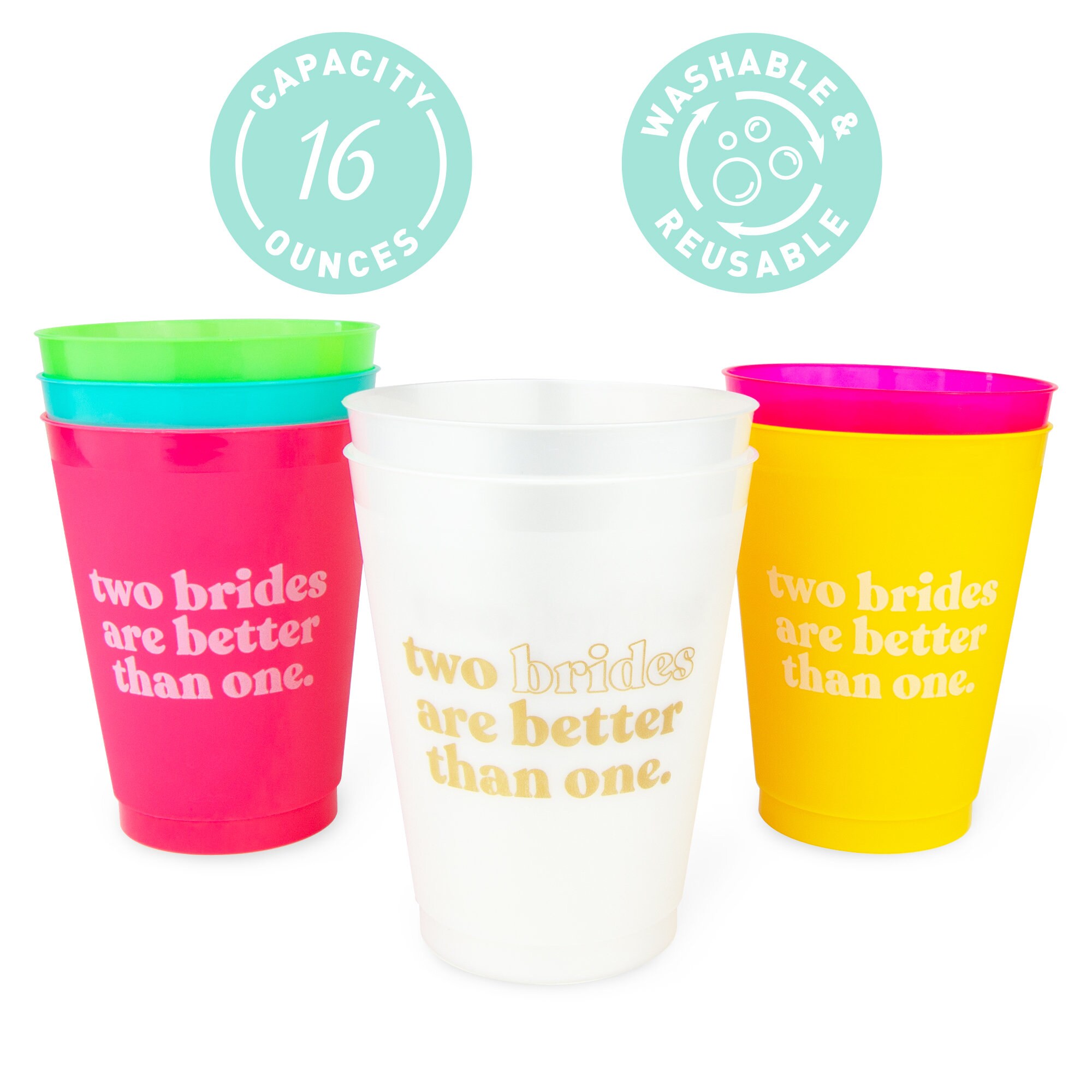 LGBTQ Bachelorette Party Cups | 12 Pack, 16 Oz | Reusable Frost Flex ...
