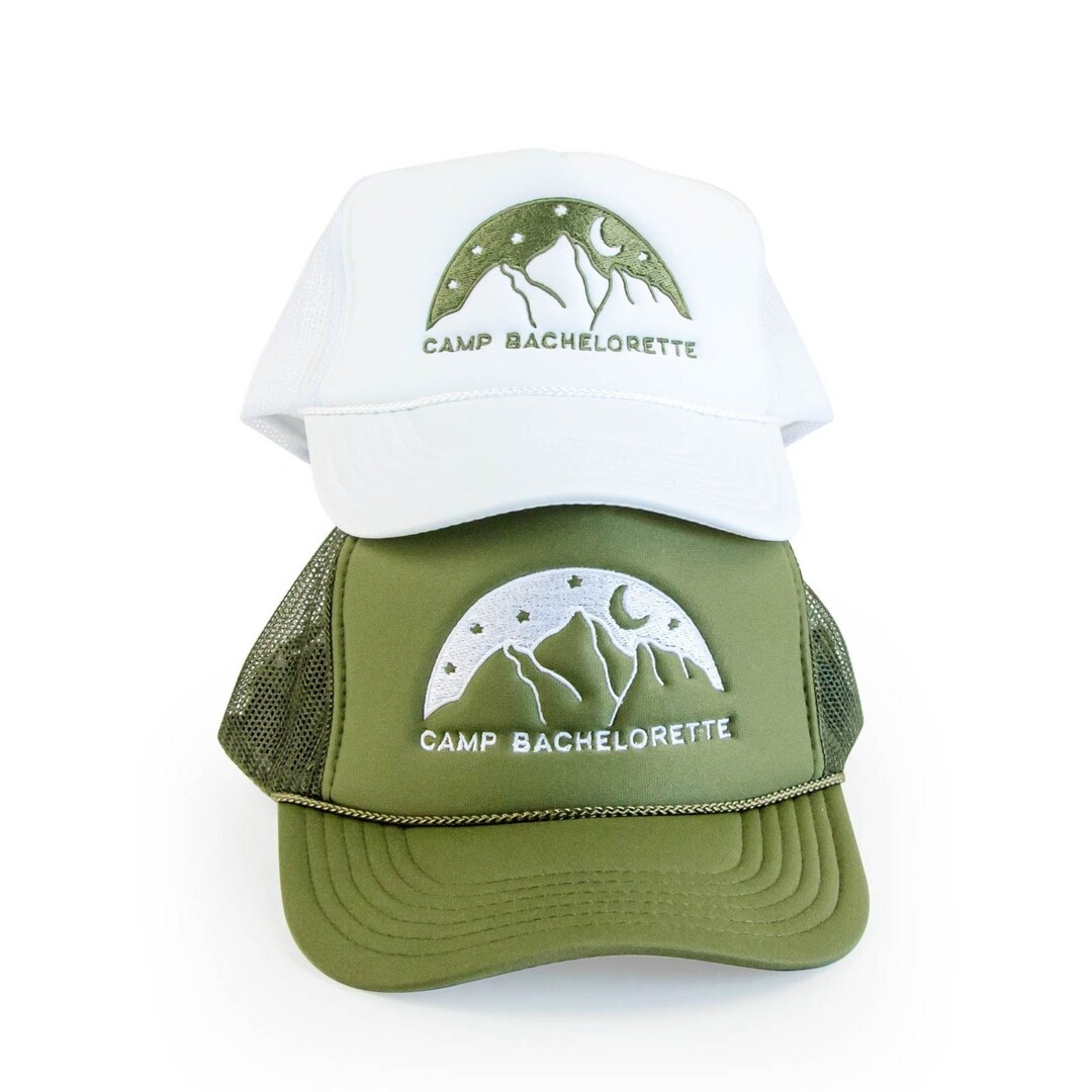 Embroidered Camp Bachelorette Trucker Hats | Outdoor, Camping Bridal ...
