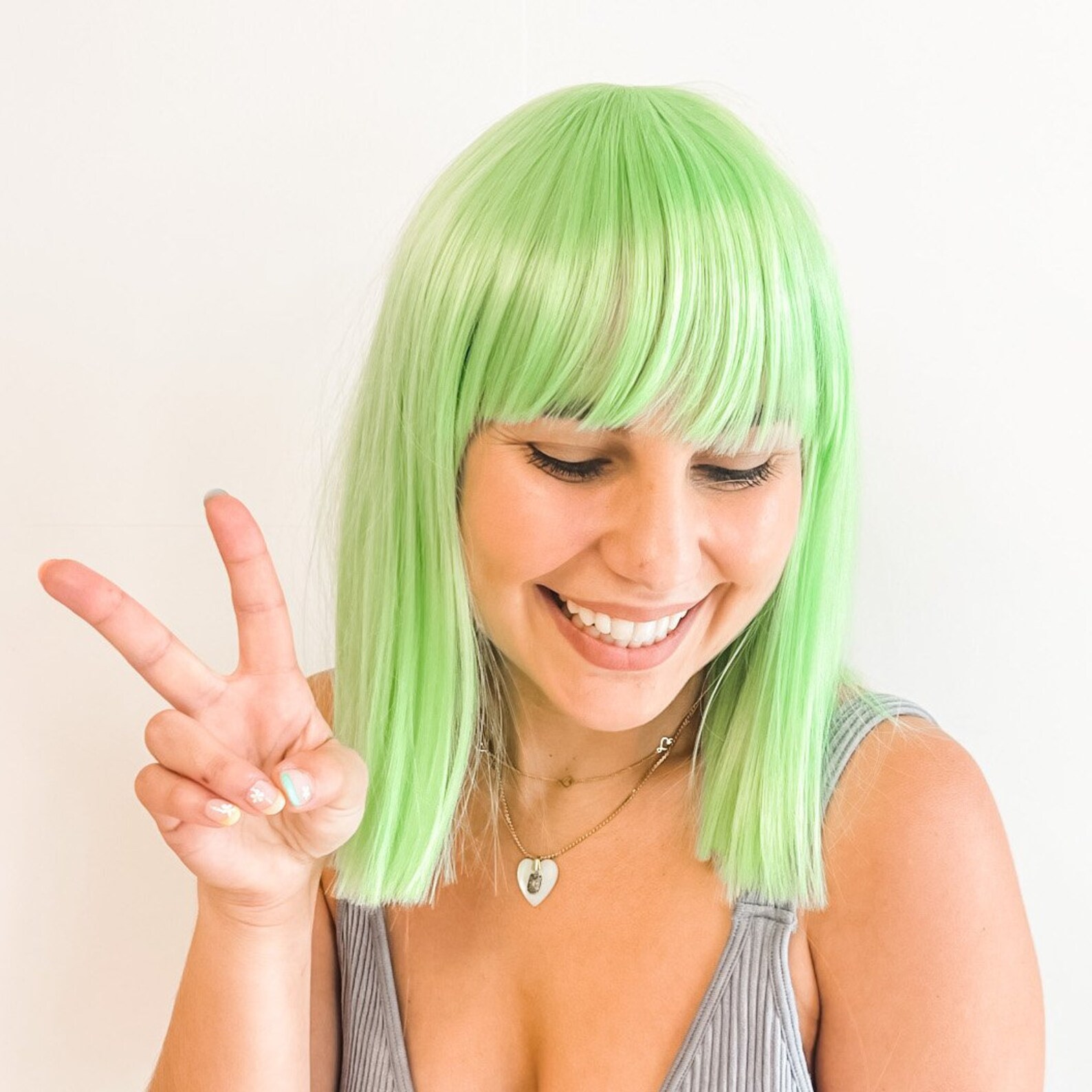 Bachelorette Party Wigs Neon Pastel Wig With Adjustable - Etsy