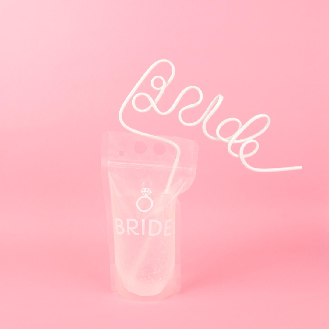 White Bride Straw Crazy Bachelorette Party Straw Bridal Party, Bride ...