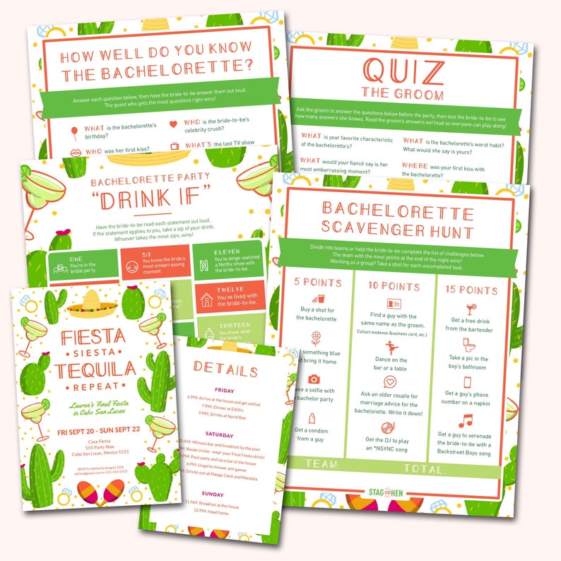 Final Fiesta Drink If Bachelorette Party Games Printable PDF - Etsy