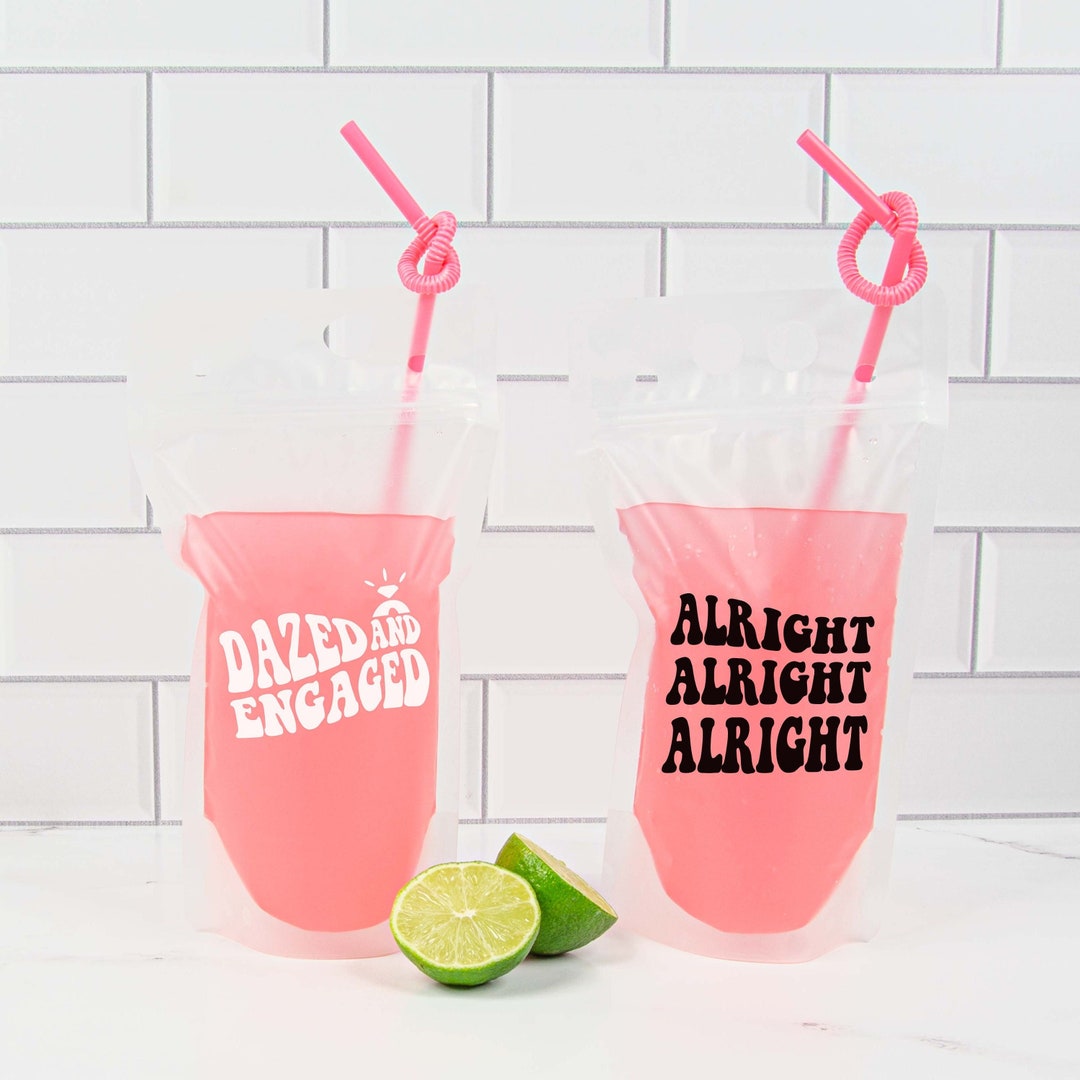 Dazed & Engaged Drink Pouches | Reusable Bridesmaid Booze Bags With ...