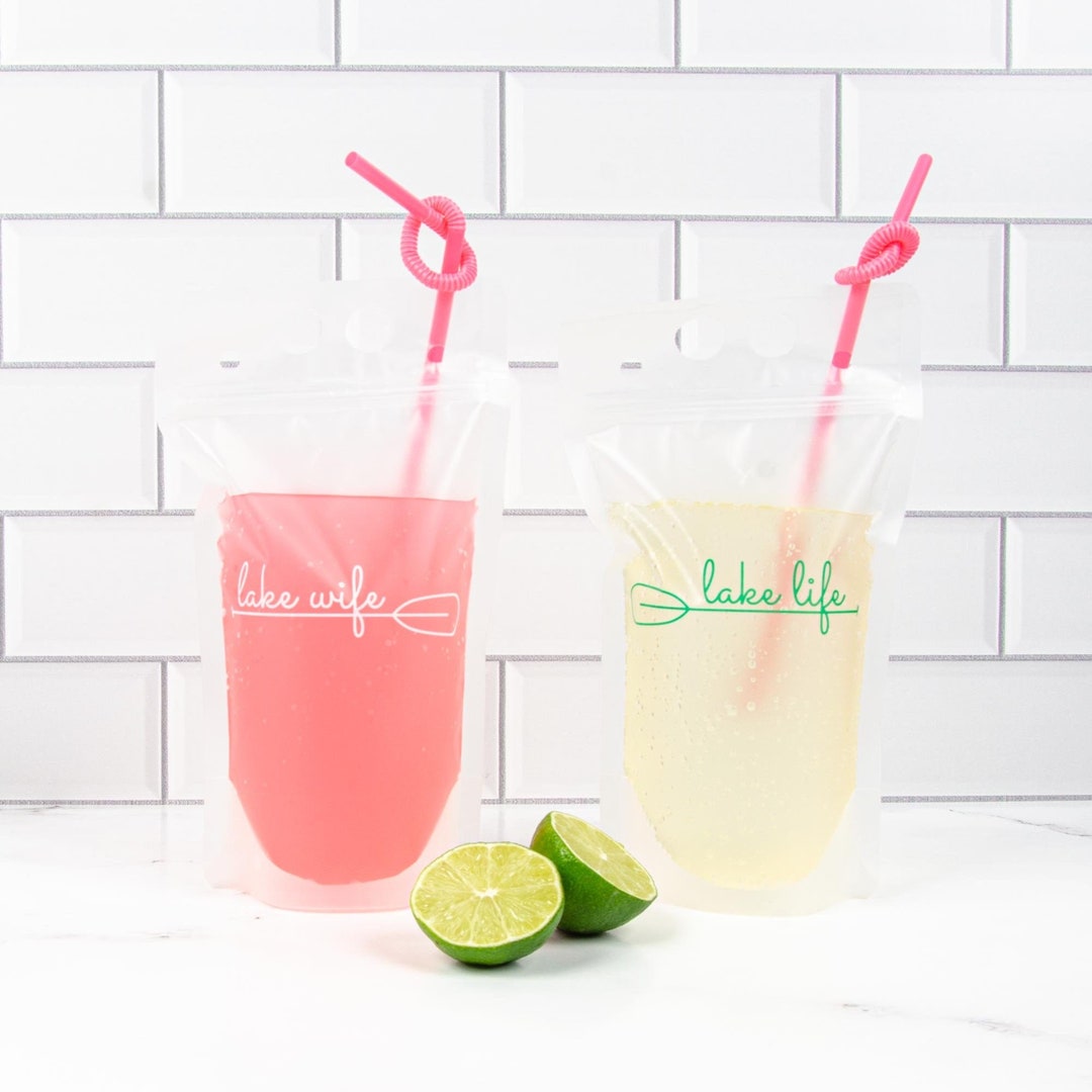 Lake Life Bachelorette Party Drink Pouches | Reusable Bridesmaid Booze ...