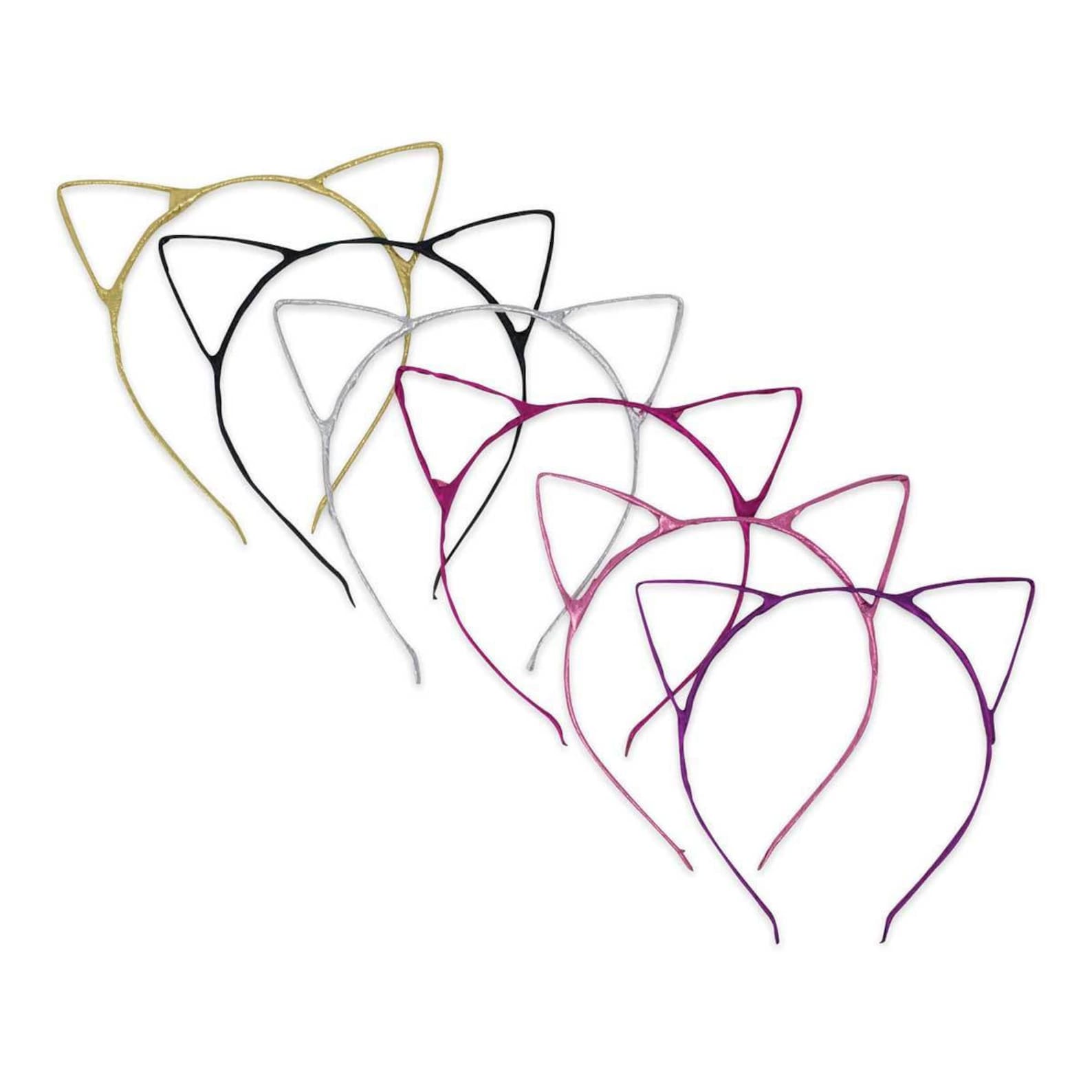 Kitty Ear Headbands Metallic Bachelorette Cat Ear Headband - Etsy