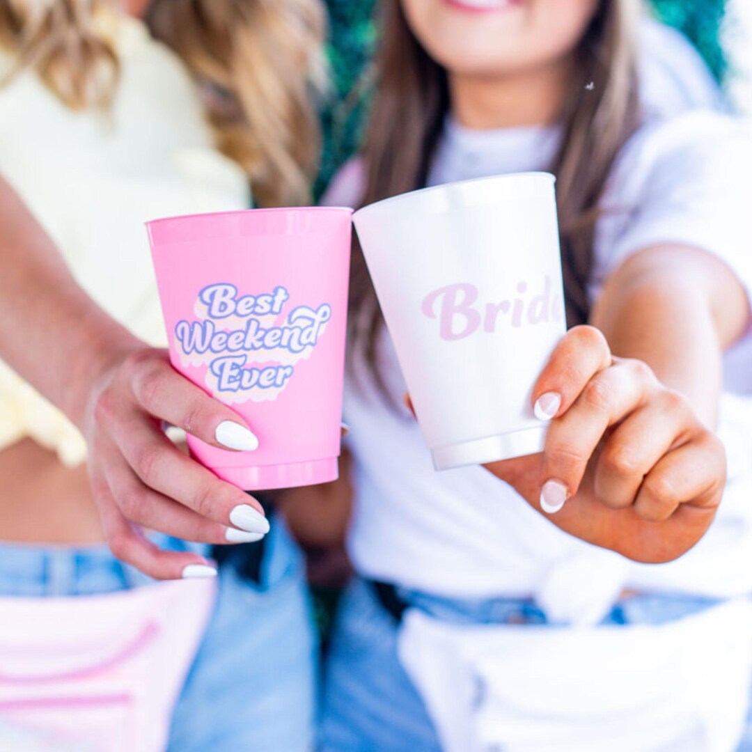 Best Weekend Ever Bachelorette Party Cups 12 Pack, 16 Oz Reusable Frost ...
