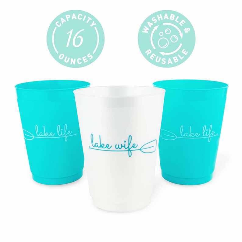 Lake Life Bachelorette Party Cups 12 Pack 16 Oz Reusable - Etsy