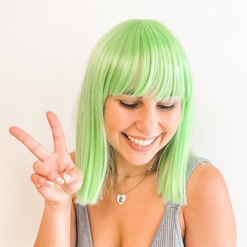 Bachelorette Party Wigs Neon Pastel Wig With Adjustable | Etsy