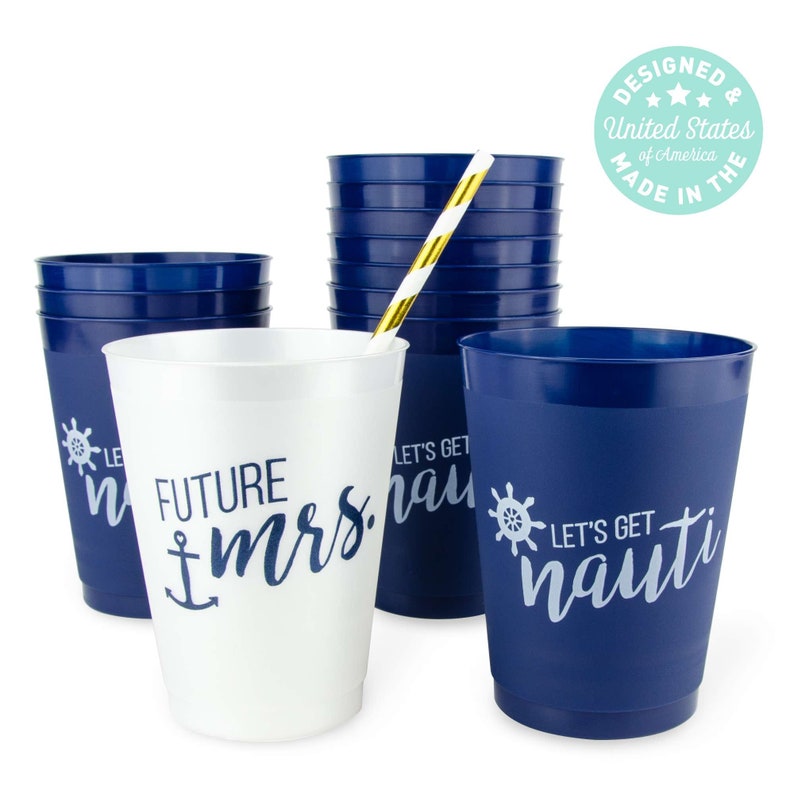 Nautical Bachelorette Party Cups 12 Pack 16 Oz Bridal - Etsy