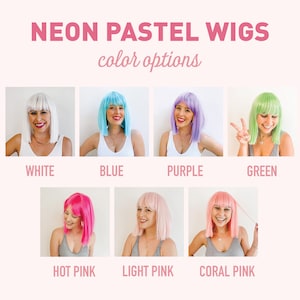 Bachelorette Party Wigs | Neon Pastel Wig With Adjustable Netting ...