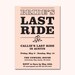 Bride's Last Ride Bachelorette Party Invitation Template Editable ...