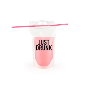 Drunk in Love Drink Pouches | Reusable Bridesmaid Booze Bags With Straw ...