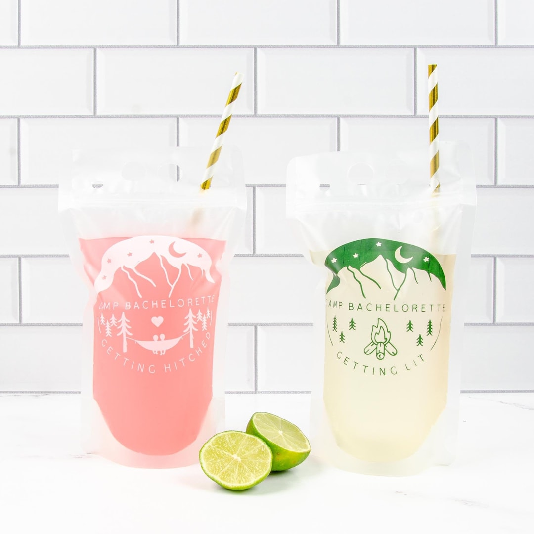 Camp Bachelorette Party Drink Pouches Reusable Bridesmaid Booze Bag ...