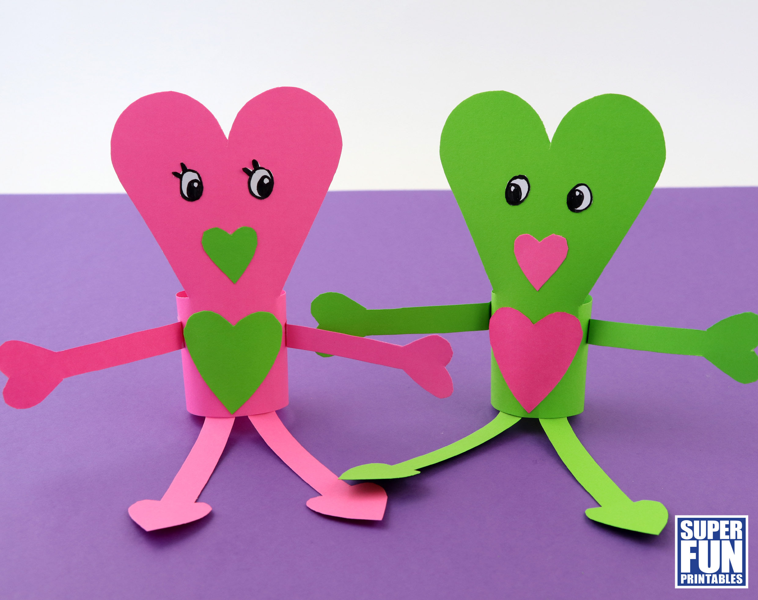 Paper Heart People Valentines Day Paper Craft - Etsy