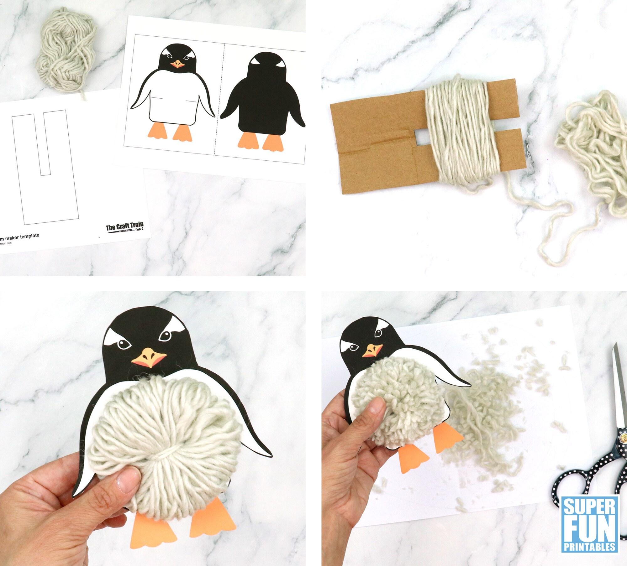 Pom Pom Penguin Craft - Etsy