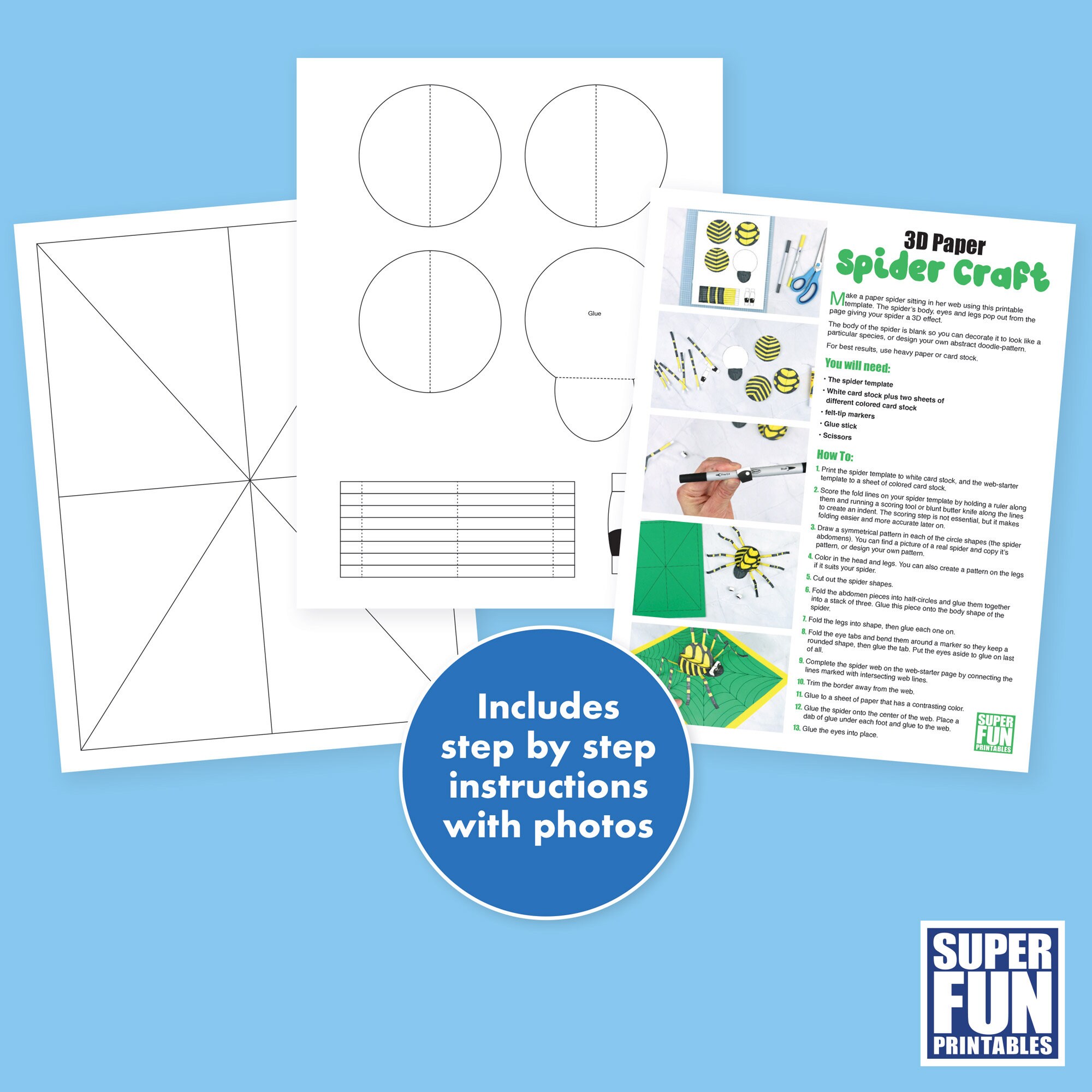 3D Paper Spider Craft - Etsy