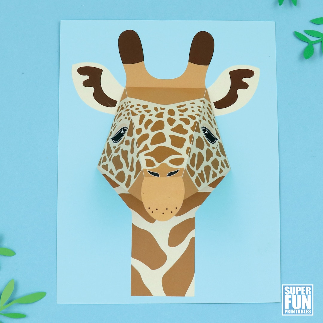 3D Giraffe Portrait - Etsy