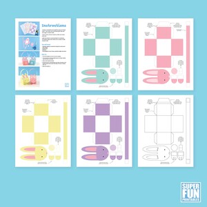 Bunny Basket Paper Craft - Etsy