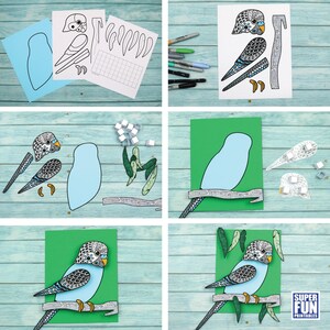 3D Budgie Pattern Art Project - Etsy
