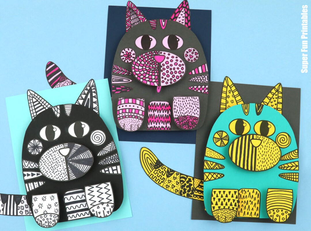 3D Doodle Cat Art Project - Etsy