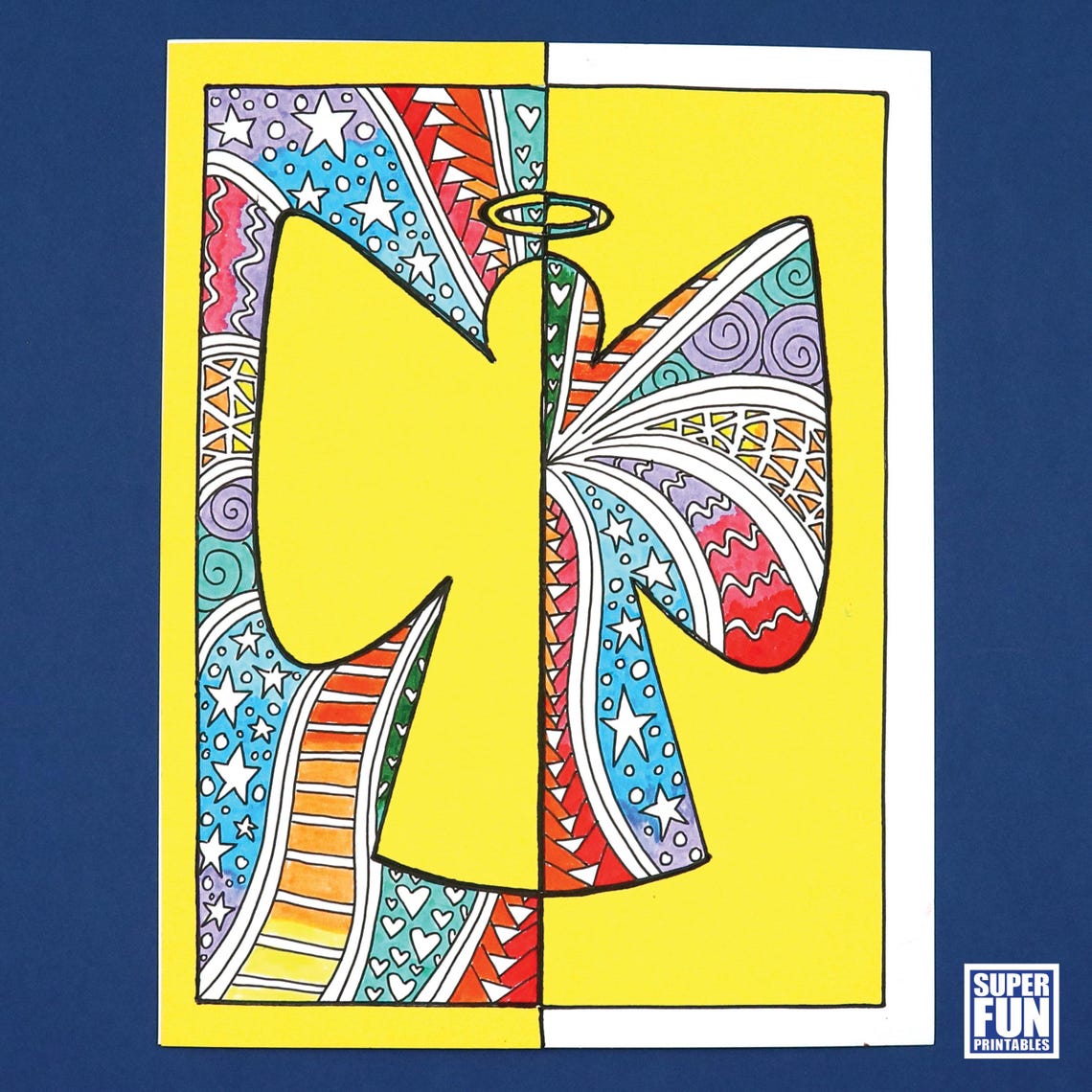 Christmas Positive Negative Pattern Art - Etsy